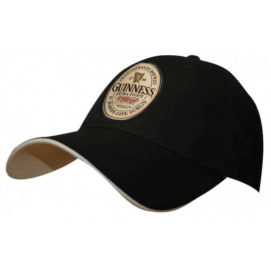 Guinness Embroidered Label Patch Baseball Cap – Black – Celtic Clothing ...