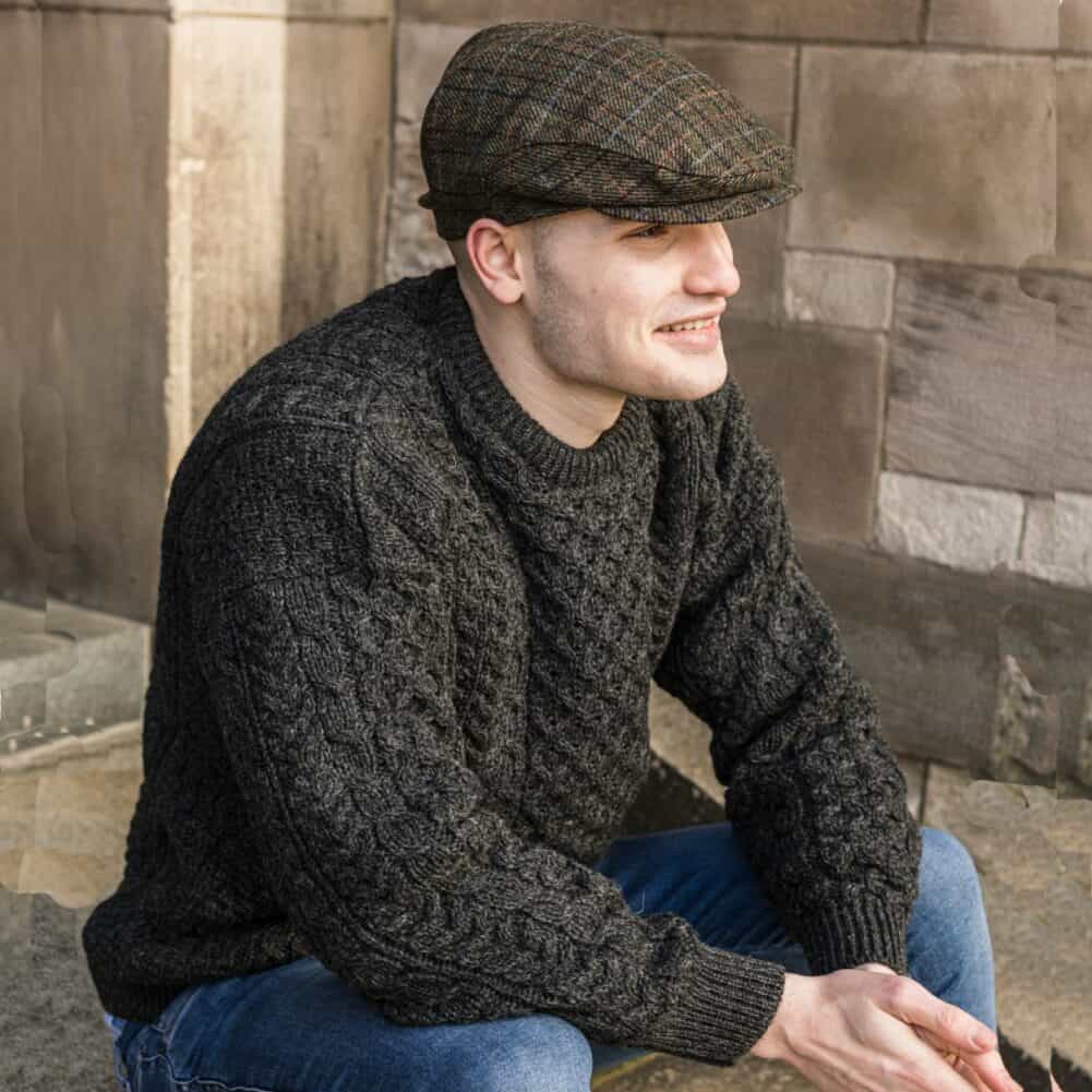 Traditional Irish Wool Aran Fisherman Sweater – Charcoal Gray – Celtic ...