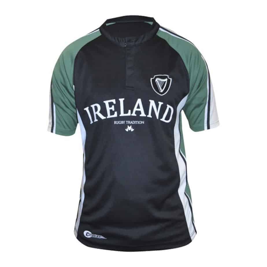 Irish Rugby Shirt – Black and Green – Celtic Clothing Company