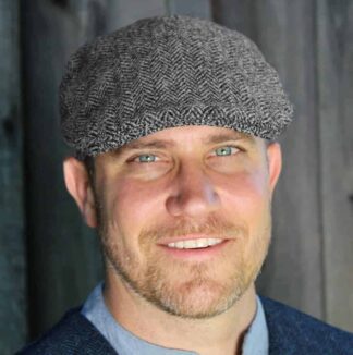 Traditional Irish Touring Cap – Gray Herringbone – Celtic Clothing Company