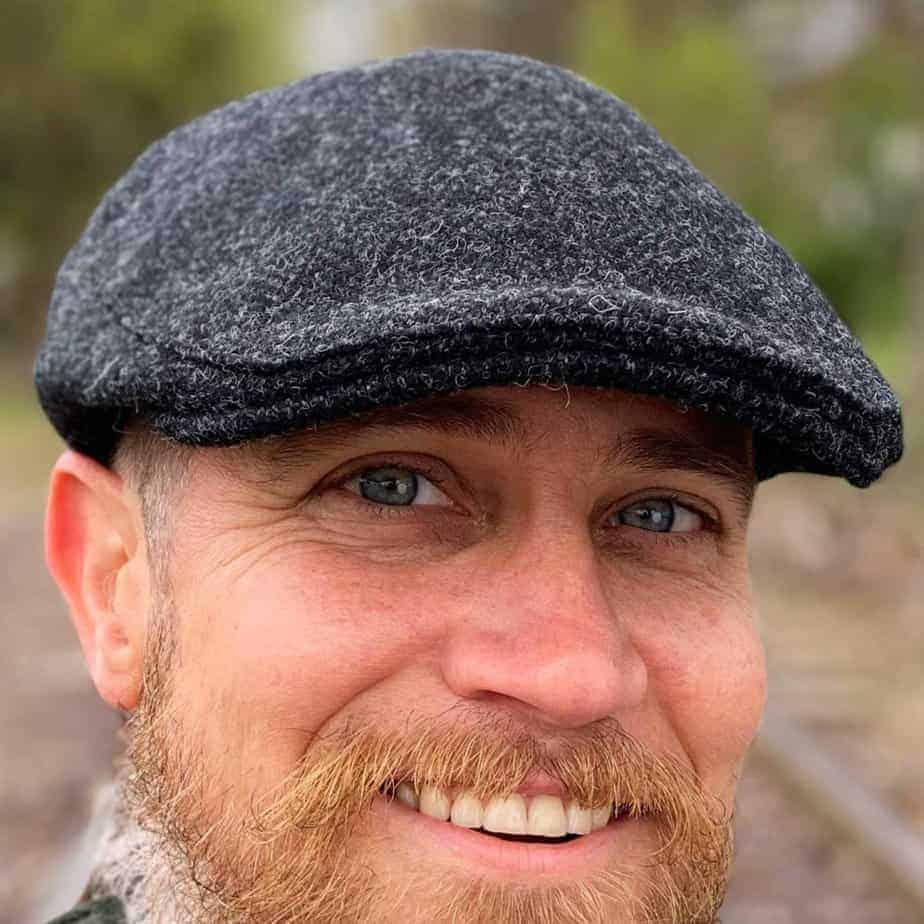 Traditional Irish Touring Cap – Dark Gray Herringbone – Celtic Clothing Company