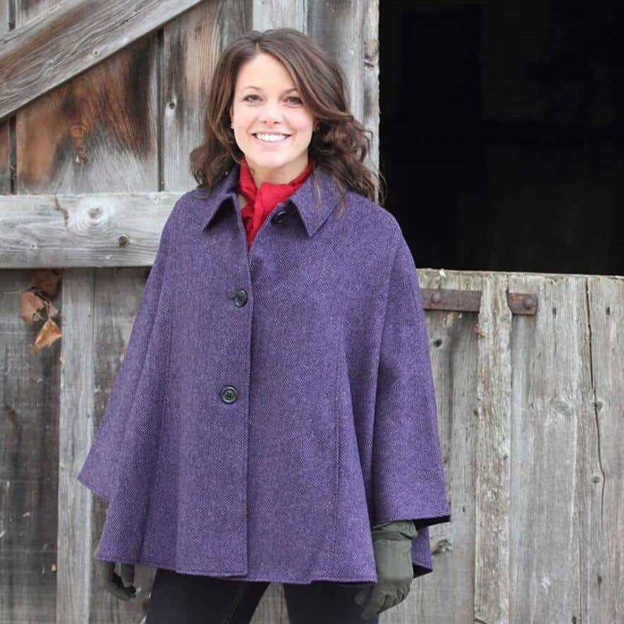 Ladies Tweed Cape - Purple | Celtic Clothing Company