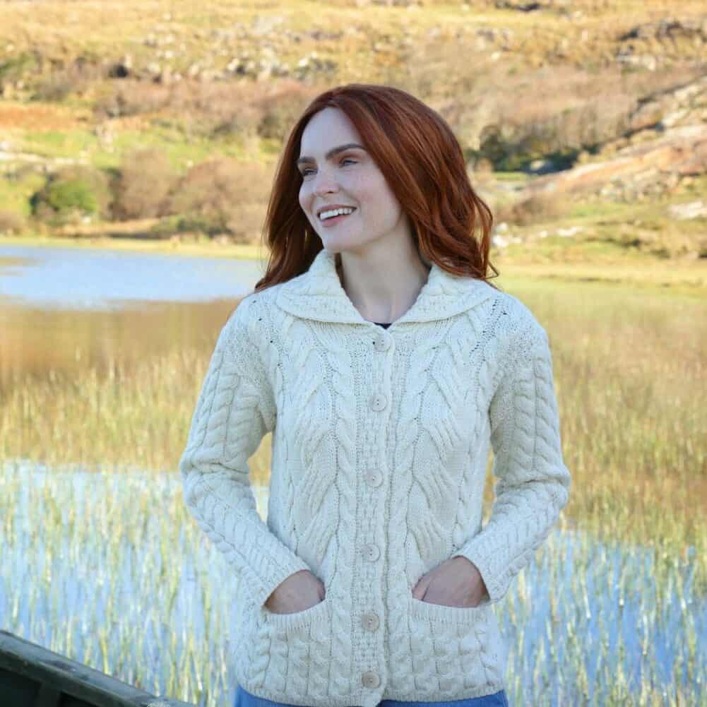 Women's Luxury Super Soft Irish Wool Sweater - Natural