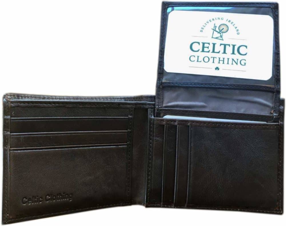 Leather Wallet for Men | Celtic Triple Spiral Design – Celtic Clothing ...