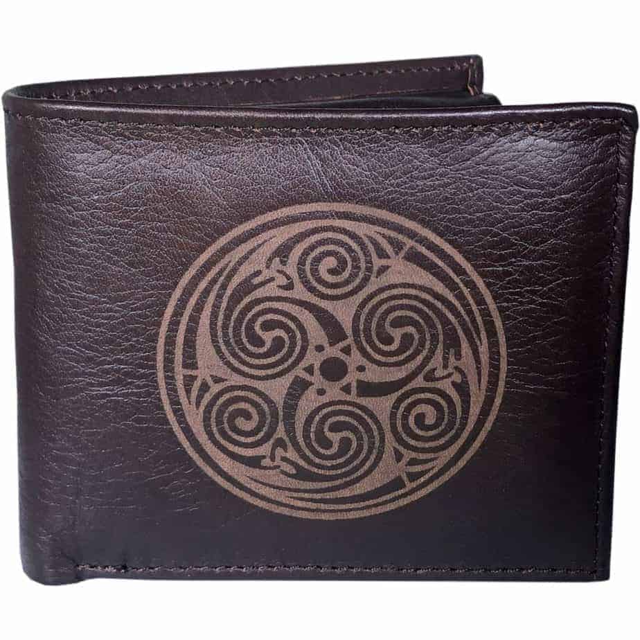 Men’s Leather Wallet | Book of Kells Design | 100% Real Leather ...