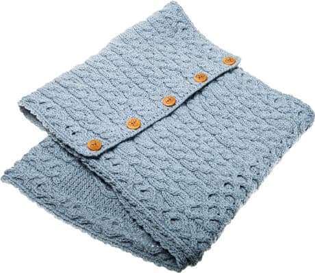 Irish Wool Snood Scarf – Sky Blue – Celtic Clothing Company