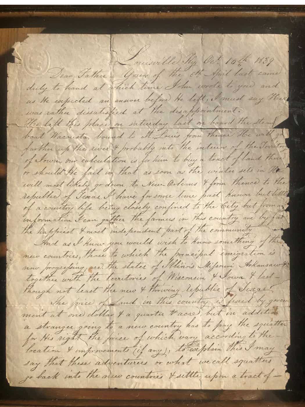 A Letter from America - 1839, Part One. | Celtic Clothing Company