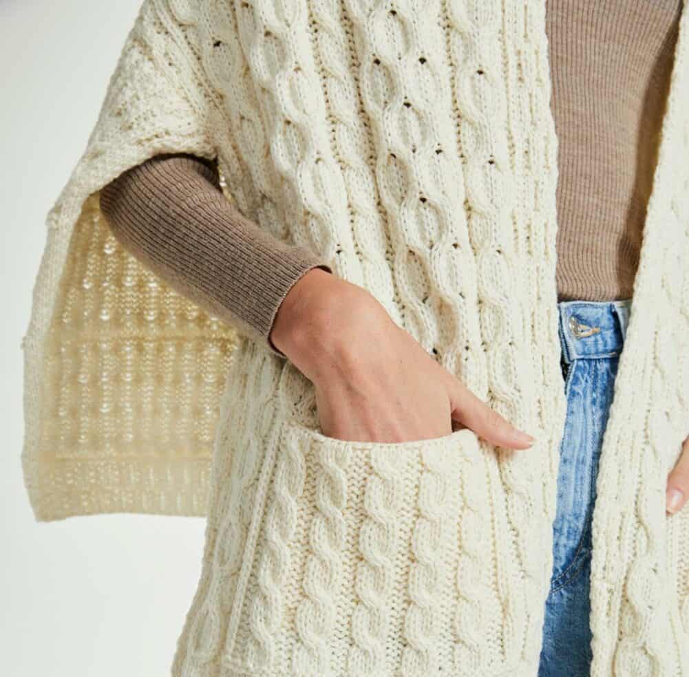 Traditional Irish Wool Wrap – Natural – Celtic Clothing Company