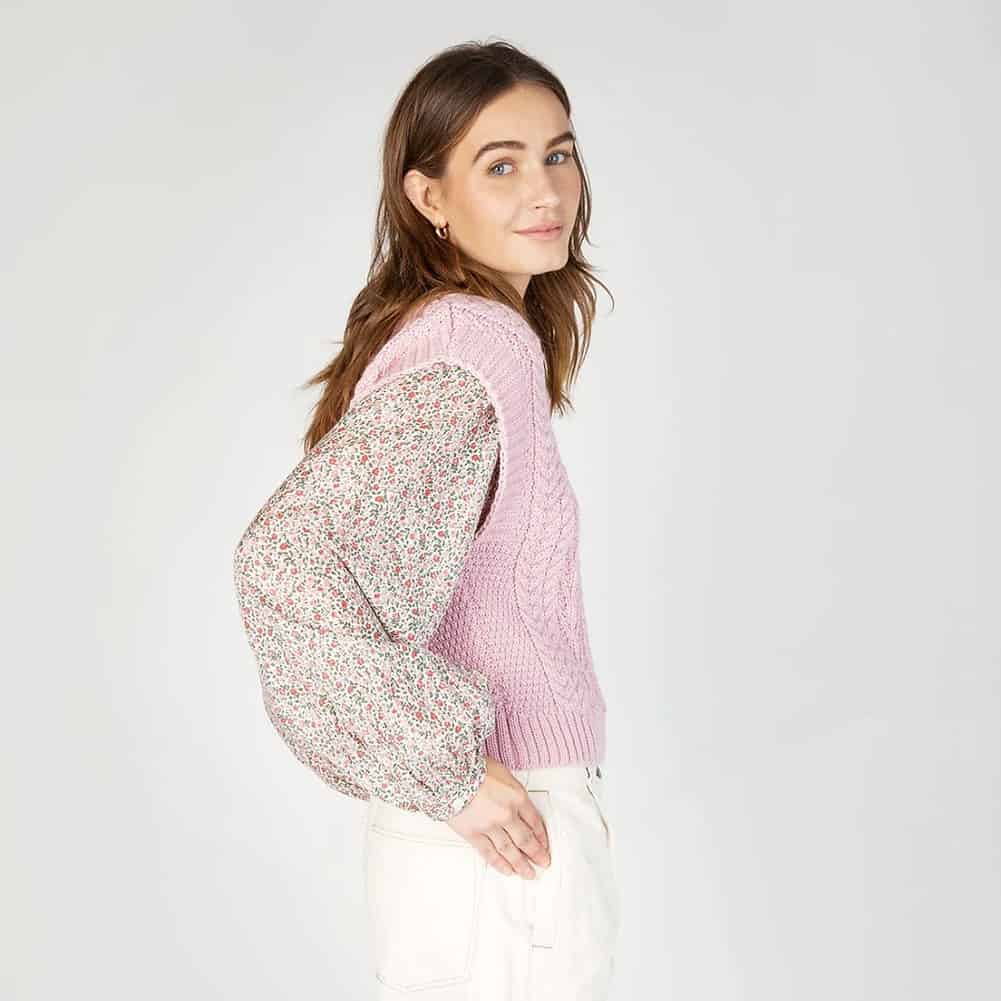 Ladies’ V-Neck Diamond Vest – Pink – Celtic Clothing Company