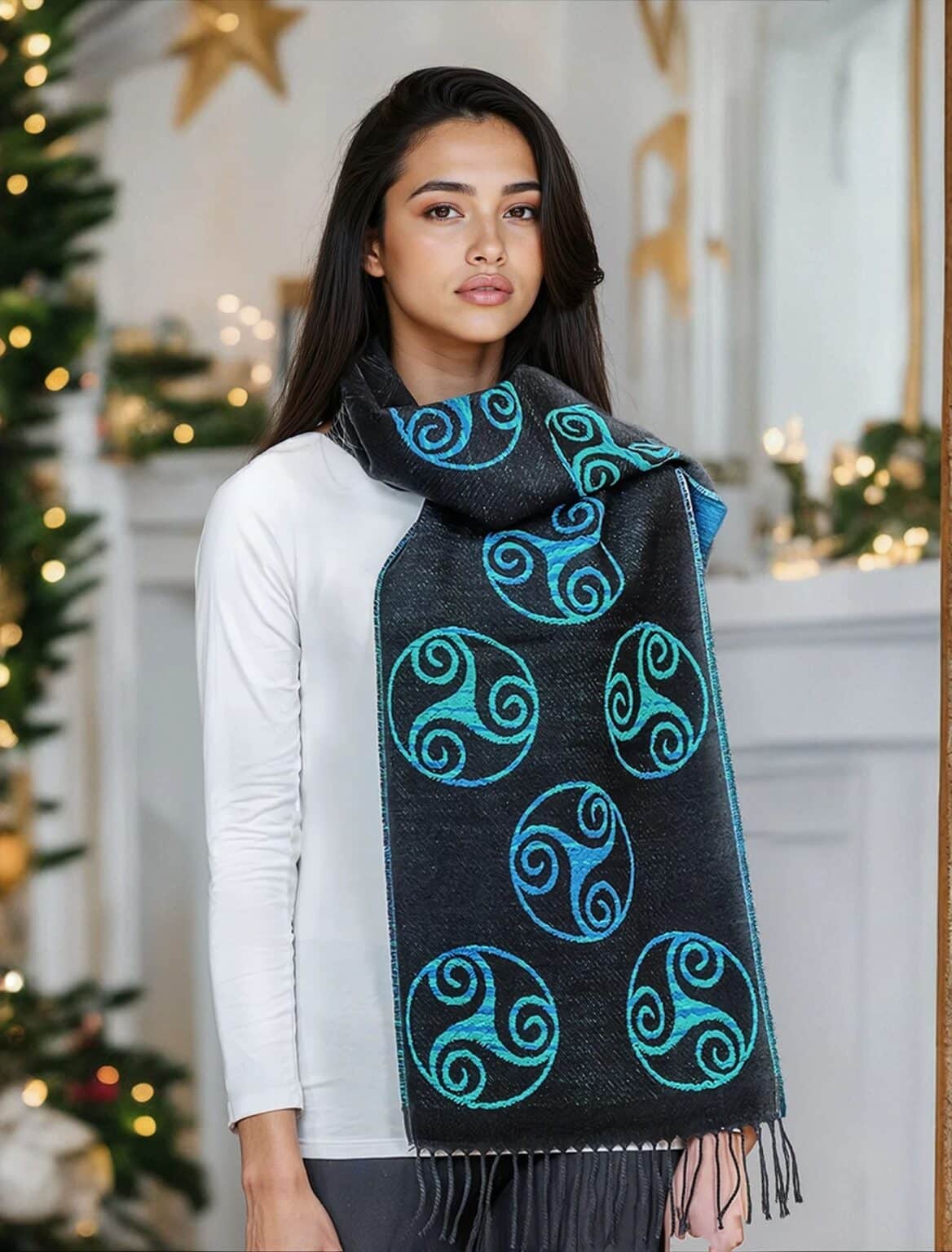 Ladies Irish Scarf – Celtic Spiral – Celtic Clothing Company
