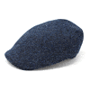 Traditional Irish Touring Cap – Blue, Black Herringbone – Celtic Clothing Company