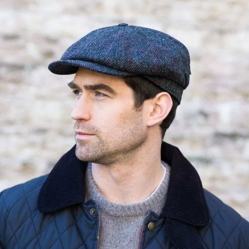 Traditional Irish Tweed Driving Cap – Dark Gray – Celtic Clothing Company