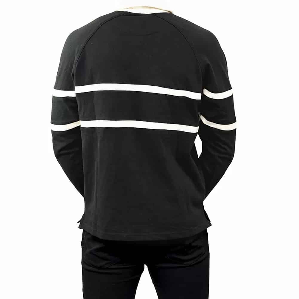 Guinness Traditional Rugby Jersey – Black and Tan – Celtic Clothing Company