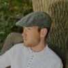 Traditional Irish Touring Cap – Gray Herringbone – Celtic Clothing Company