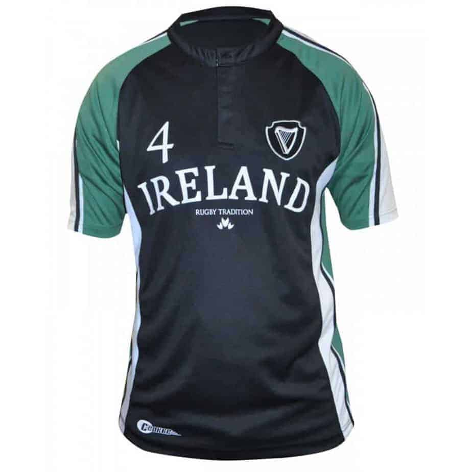 Irish Rugby Shirt | Black & Green - Celtic Clothing Company