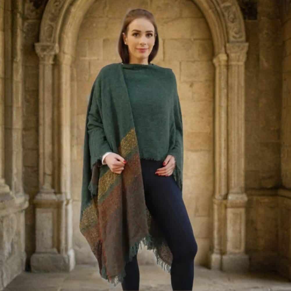 Celtic Ruana Wrap – Mountain Green – Celtic Clothing Company
