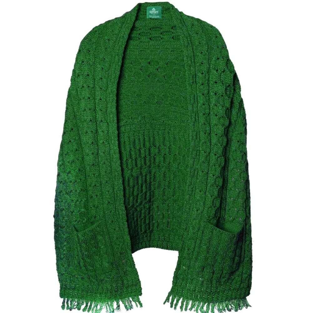 Traditional Irish Wool Wrap – Green – Celtic Clothing Company