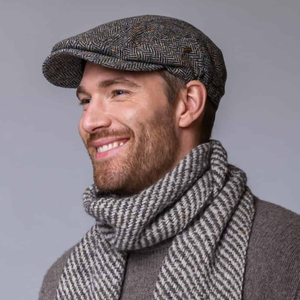 Irish Wool Kerry Cap – Gray Herringbone – Celtic Clothing Company
