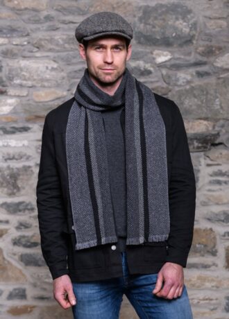Irish Wool Kerry Cap – Gray Herringbone – Celtic Clothing Company