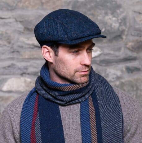 Irish Tweed Wool Kerry Cap – Blue – Celtic Clothing Company