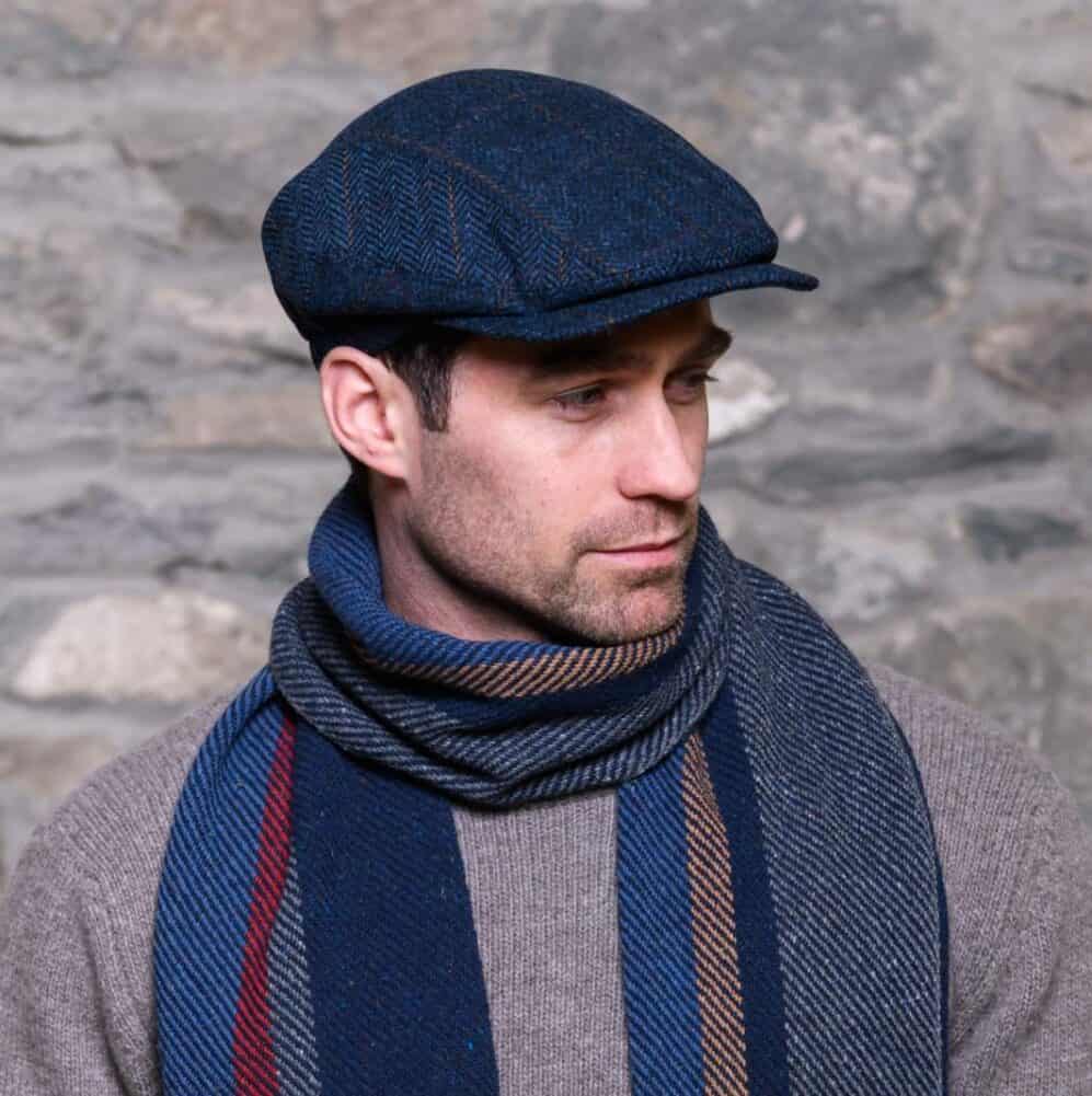 Irish Tweed Wool Kerry Cap – Blue – Celtic Clothing Company