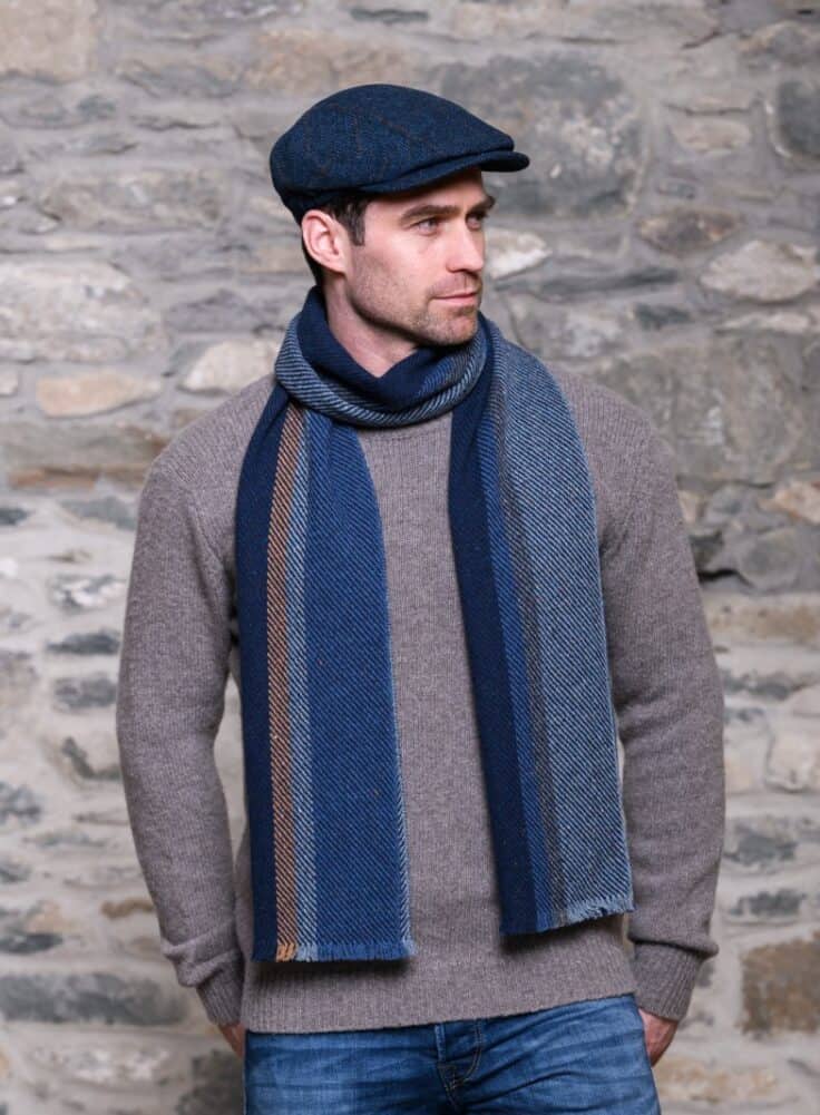 Irish Tweed Wool Kerry Cap – Blue – Celtic Clothing Company