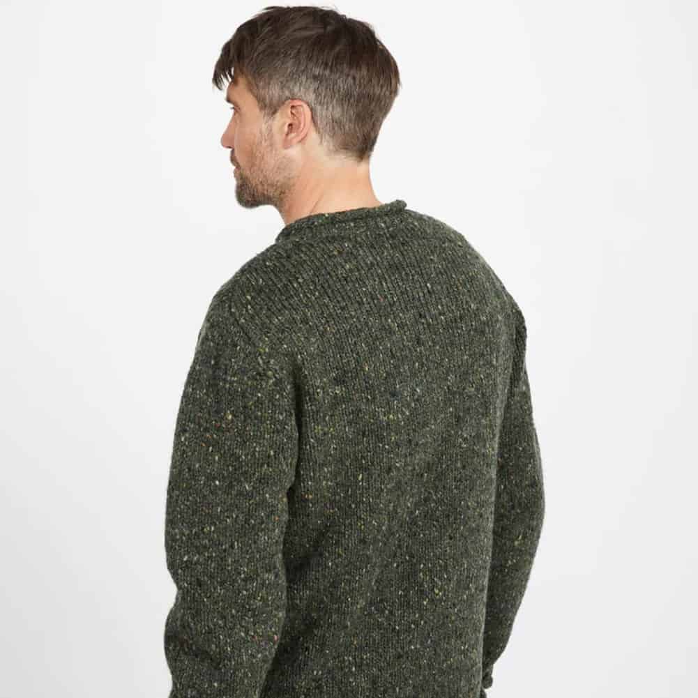 Irish Roll-Neck Fisherman Sweater – Green – Celtic Clothing Company