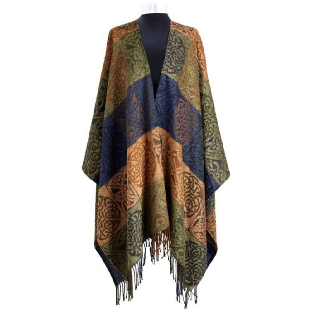 Celtic Knot Ruana – Brown – Celtic Clothing Company
