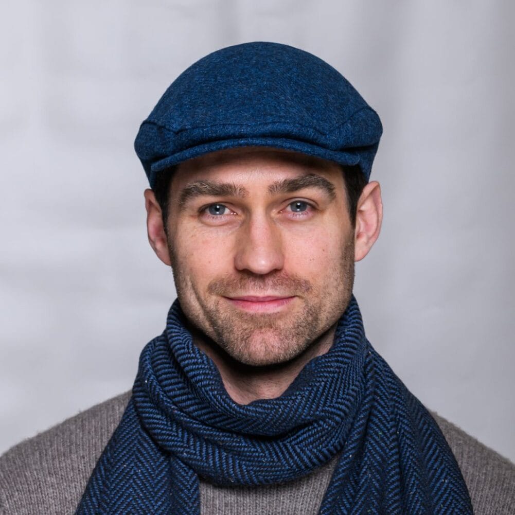 Irish Tweed Trinity Flat Cap – Blue – Celtic Clothing Company