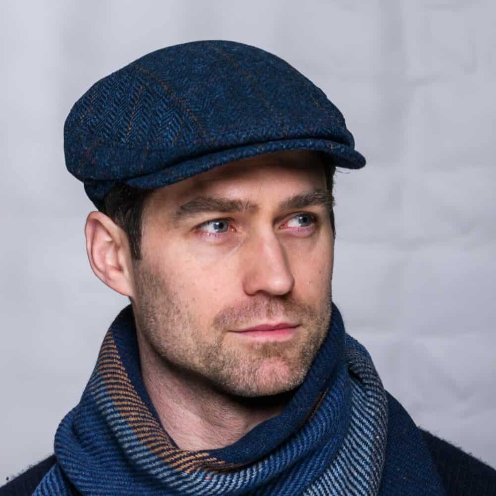 Traditional Irish Trinity Flat Cap - Blue
