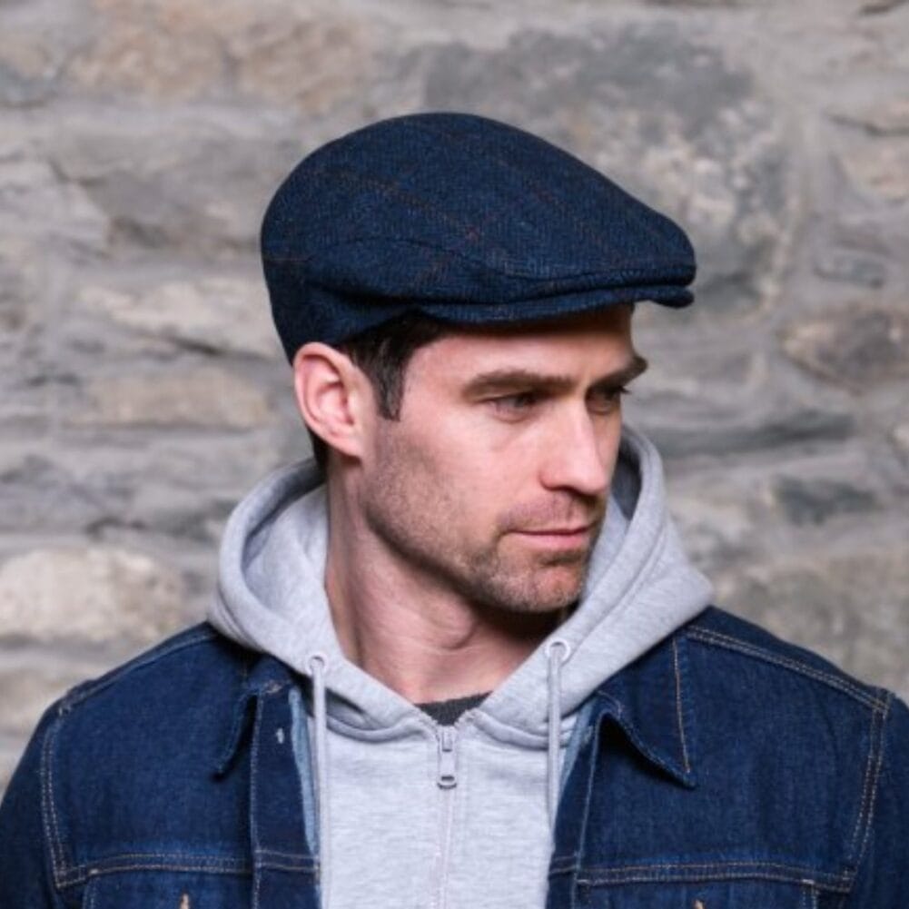 Traditional Irish Trinity Flat Cap – Blue – Celtic Clothing Company