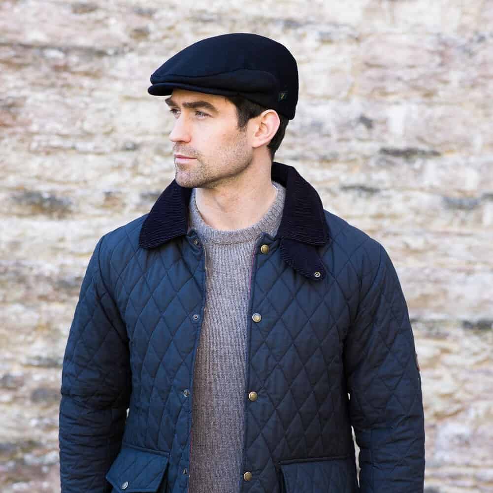 Irish Tweed Trinity Flat Cap – Black – Celtic Clothing Company