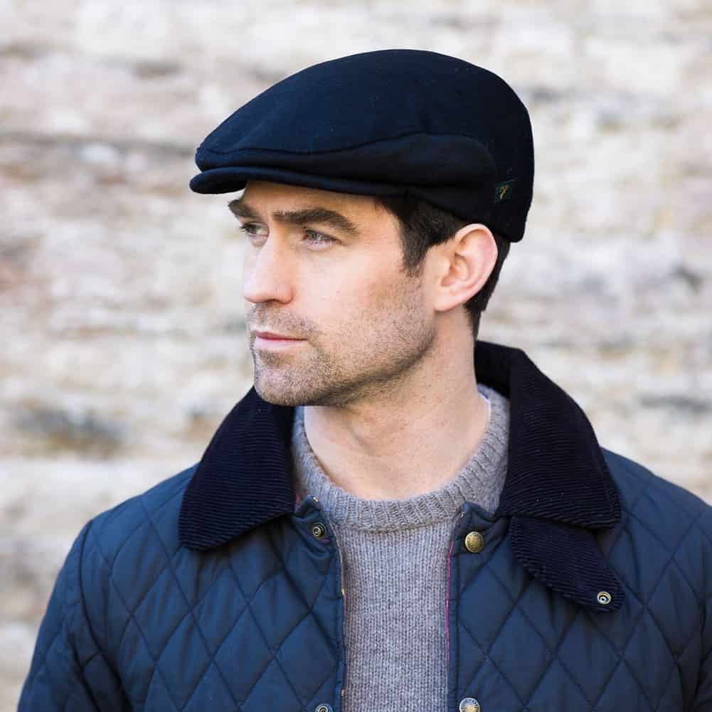 Irish Tweed Trinity Flat Cap – Black – Celtic Clothing Company